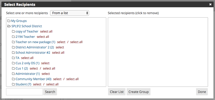 Search for Recipients – Community Engagement