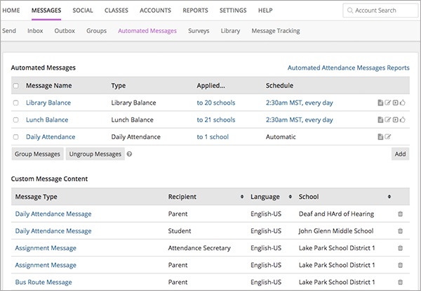Automated Messages – Community Engagement