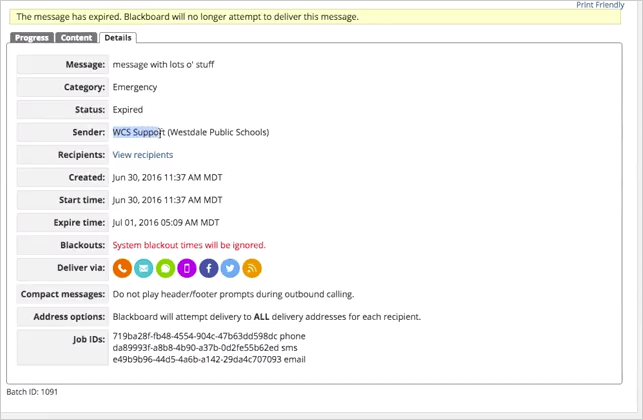 Messages Reports – Community Engagement